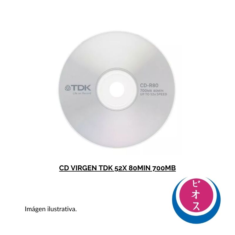 CD VIRGEN TDK 52X 80MIN 700MB » Bios Informatica